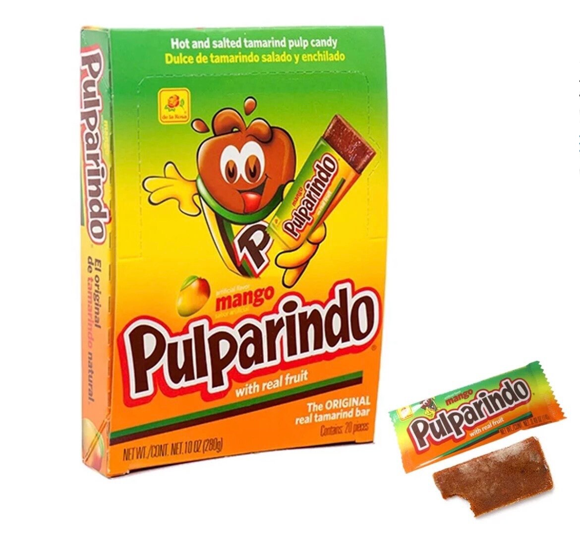 20 Pc De La Rosa Pulparindo Mango Pulp Candy Mexican Hot and Spicy - Etsy