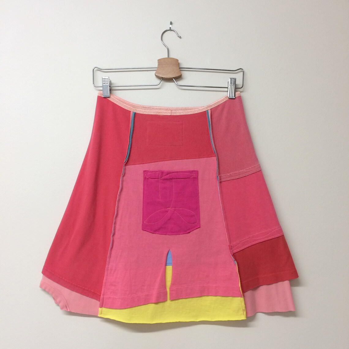 Upcycled T-skirt Size MEDIUM 6/8 Cotton Jersey T-shirt Skirt A-line 100 ...