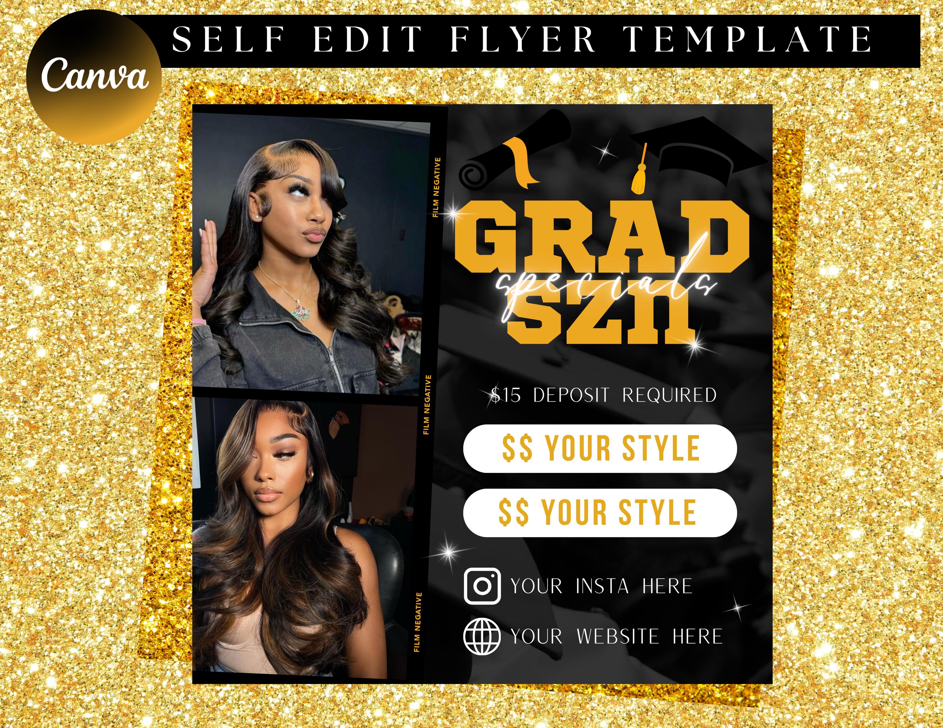 School Graduation Bookings, Graduation Flyer, Senior 2025 Grad, Wig ...