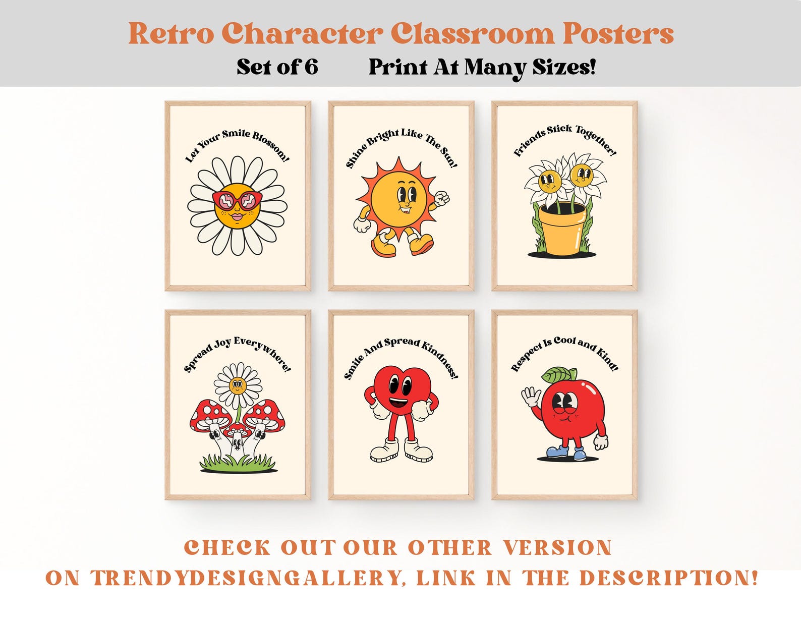 Colorful Retro Educational Classroom Poster Bundle, Quotes, Emotions ...