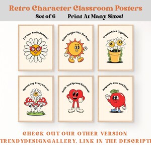 Colorful Retro Educational Classroom Poster Bundle, Quotes, Emotions ...