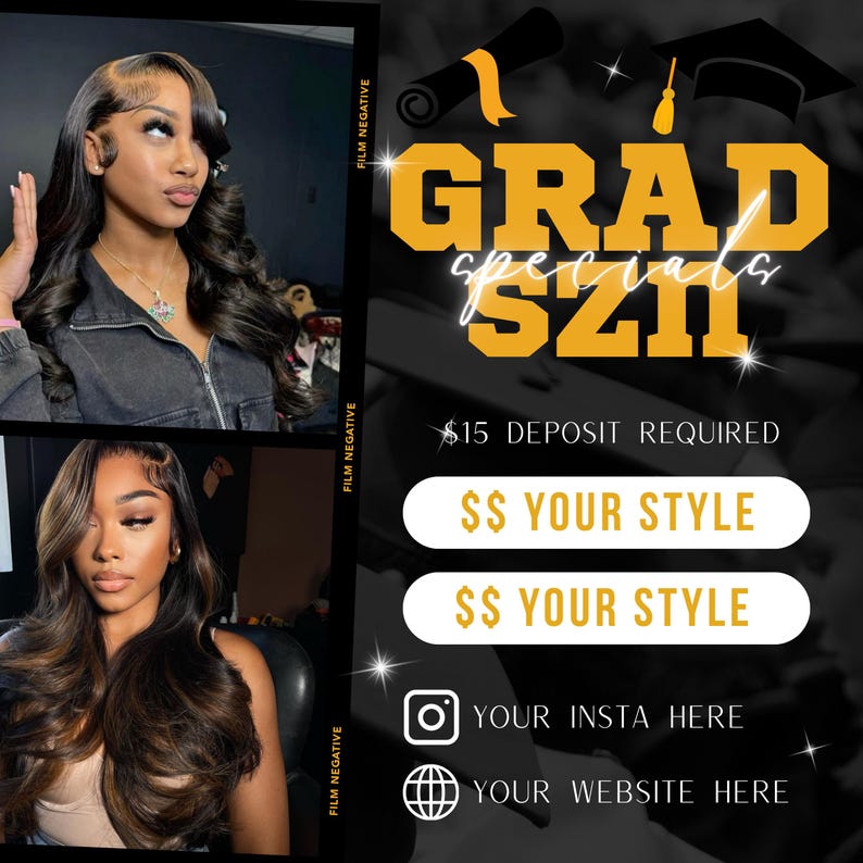 School Graduation Bookings, Graduation Flyer, Senior 2025 Grad, Wig ...