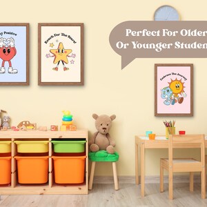 Colorful Retro Educational Classroom Poster Bundle, Quotes, Emotions ...