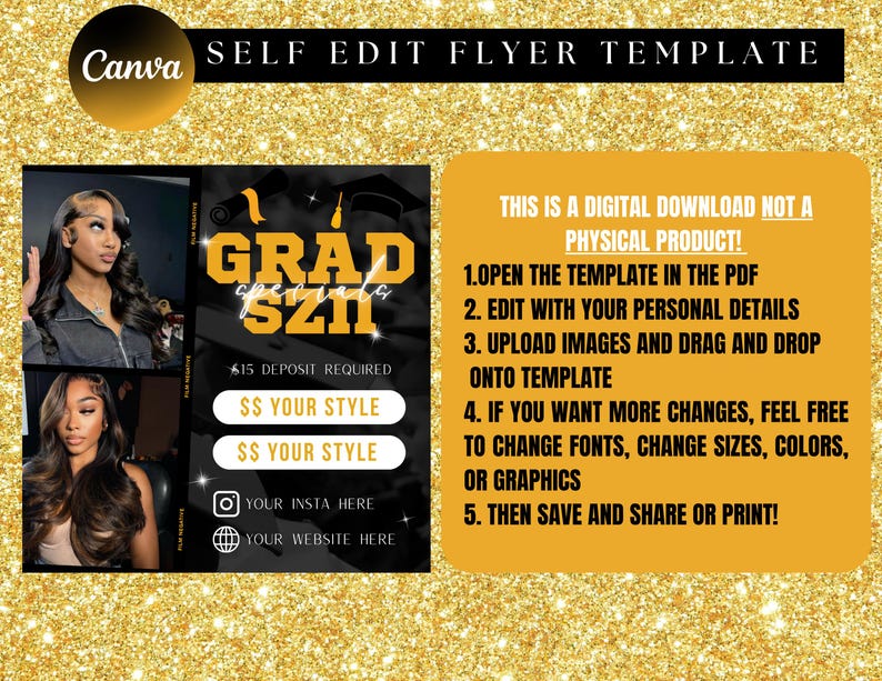 School Graduation Bookings, Graduation Flyer, Senior 2025 Grad, Wig ...