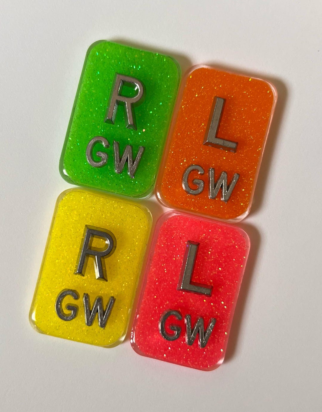 2 Pair Xray Markers on Clear Acrylic Border-fine Glitter-xray Tech ...