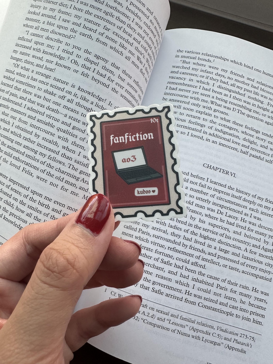 Fanfiction Stamp Sticker: Bookish, Kindle, Fanfic, Ao3 Sticker - Etsy