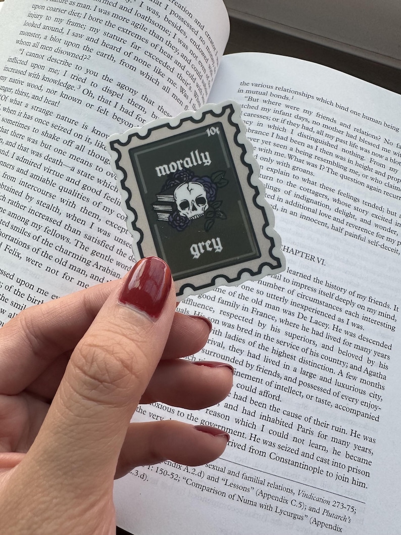 Morally Grey Book Stamp Sticker - Bookish, Kindle, Fanfic, Ao3 Sticker ...