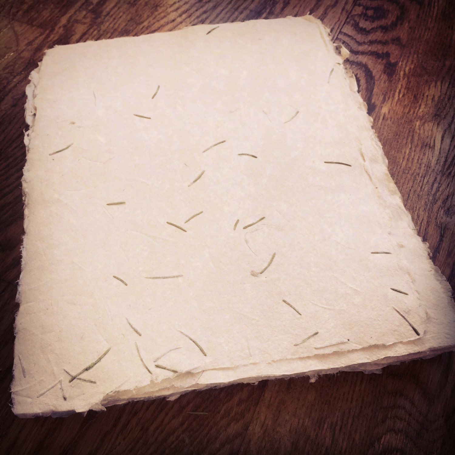 Pine Needle Handmade Paper ~ Cotton Fiber and Abaca Fiber ~ 8.5 Inches ...