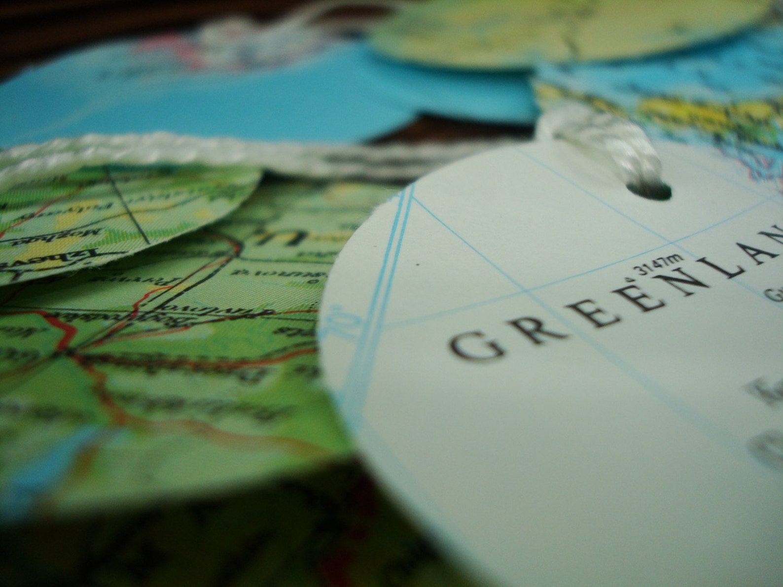 Vintage Map Tags Set of 10 Round - Etsy