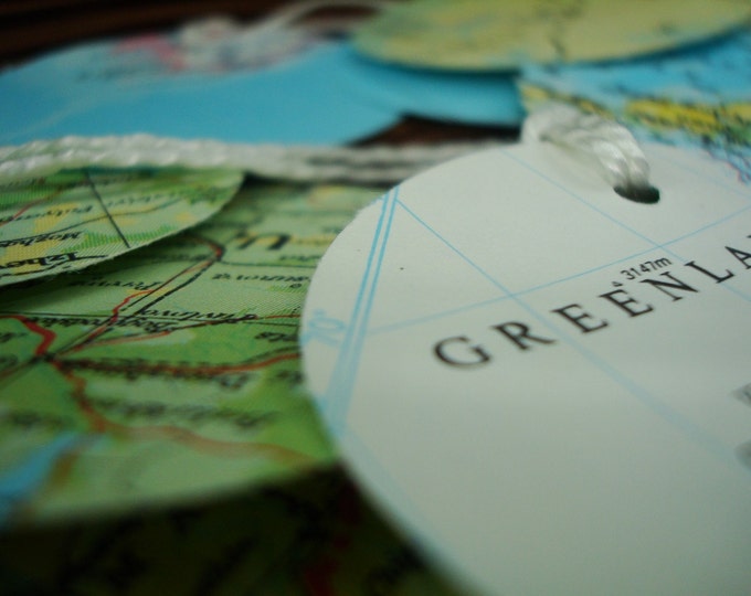 Vintage Map Tags Set of 10 Round - Etsy