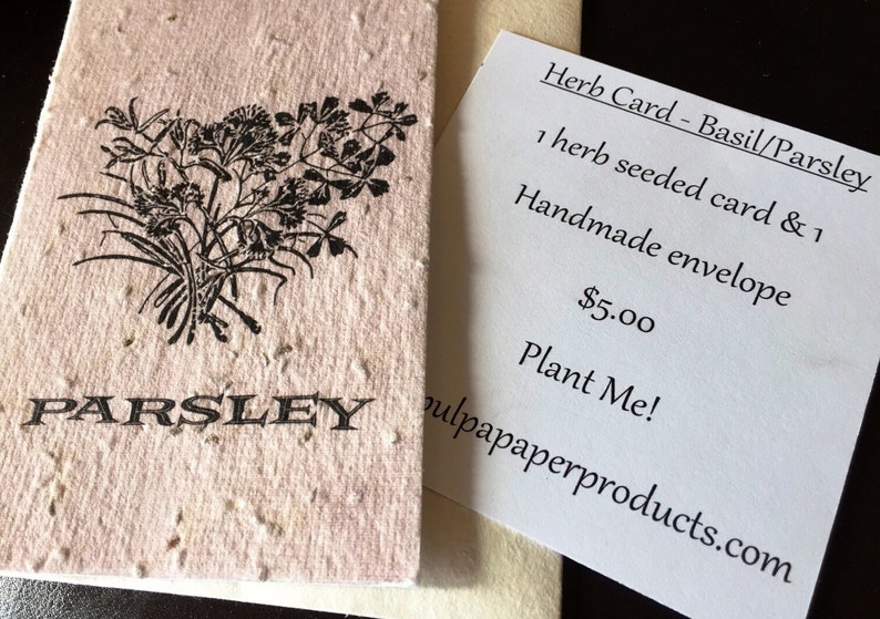 Parsley Seeded Handmade Paper Card Plant Me - Etsy