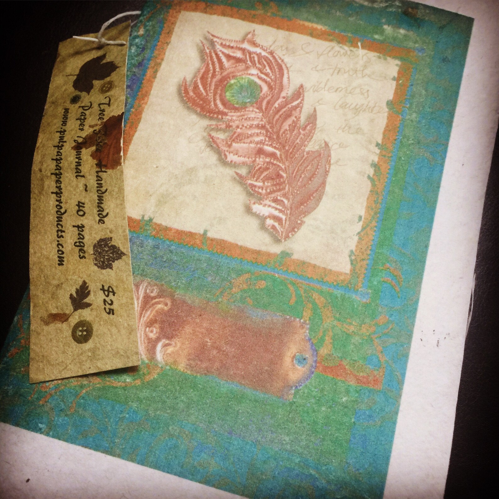 Tree Free Handmade Paper 40 Page Journal - Peacock - Etsy