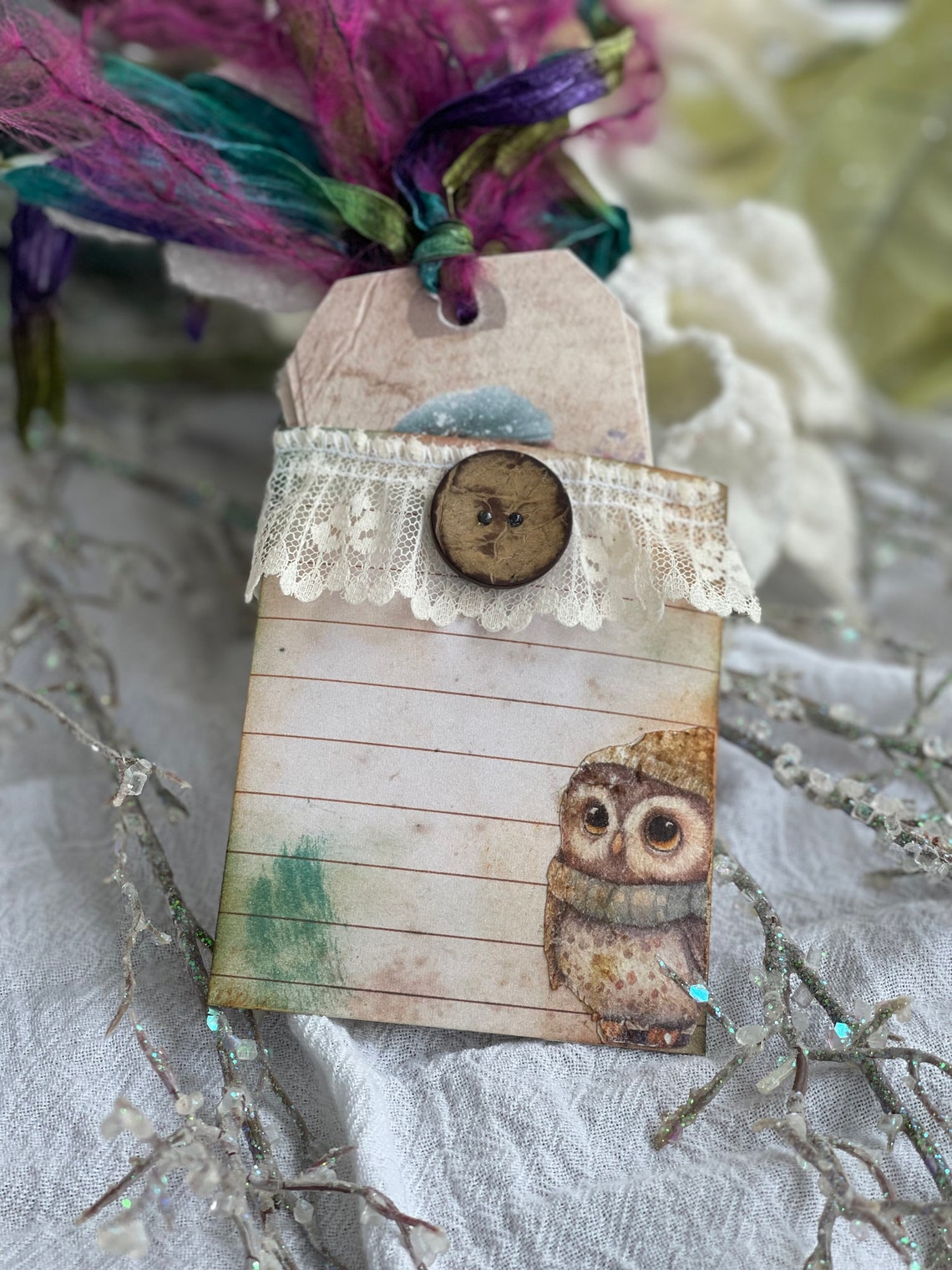 Handmade Paper Winter Owl Gift Tag Set - Etsy