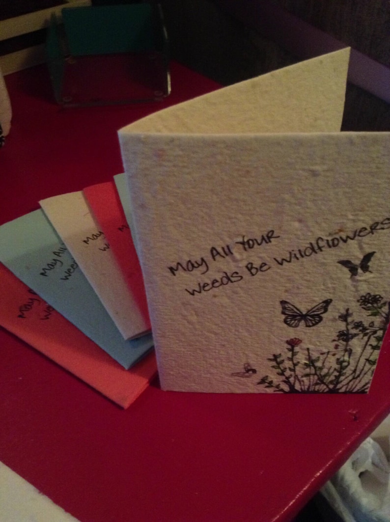 Wildflower Seeded Handmade Paper Card ~ Plant Me! - Eco-friendly ...