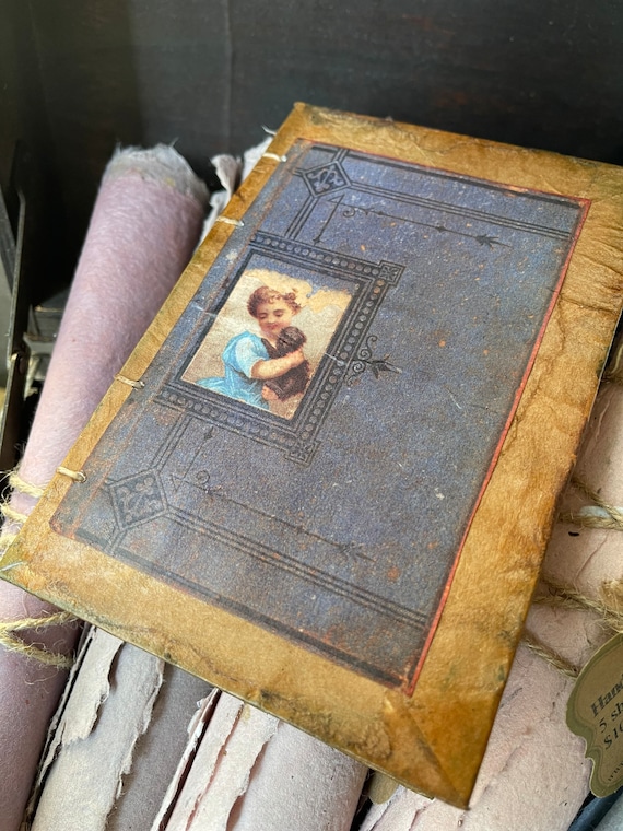 Mini Faux Leather Handmade Paper Vintage Antiqued Aged - Etsy