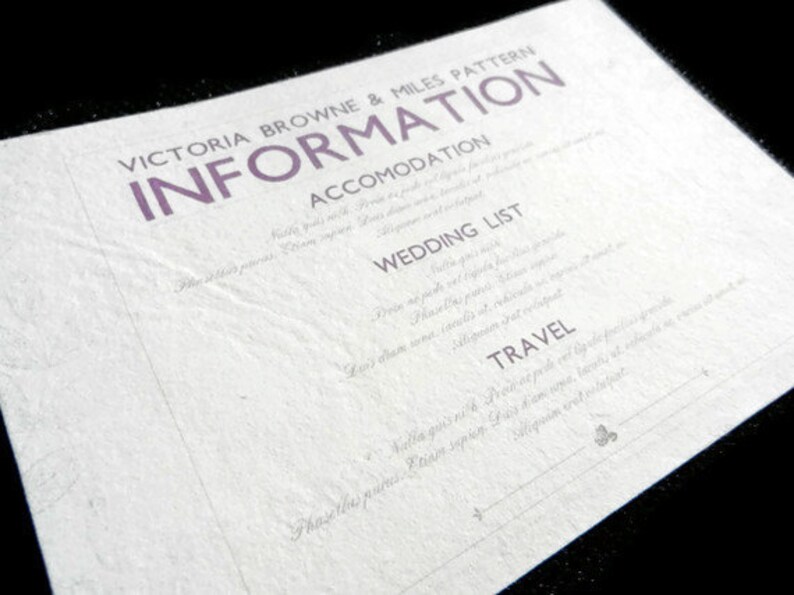 Information Card Inserts for Wedding Invitations 20 - Etsy