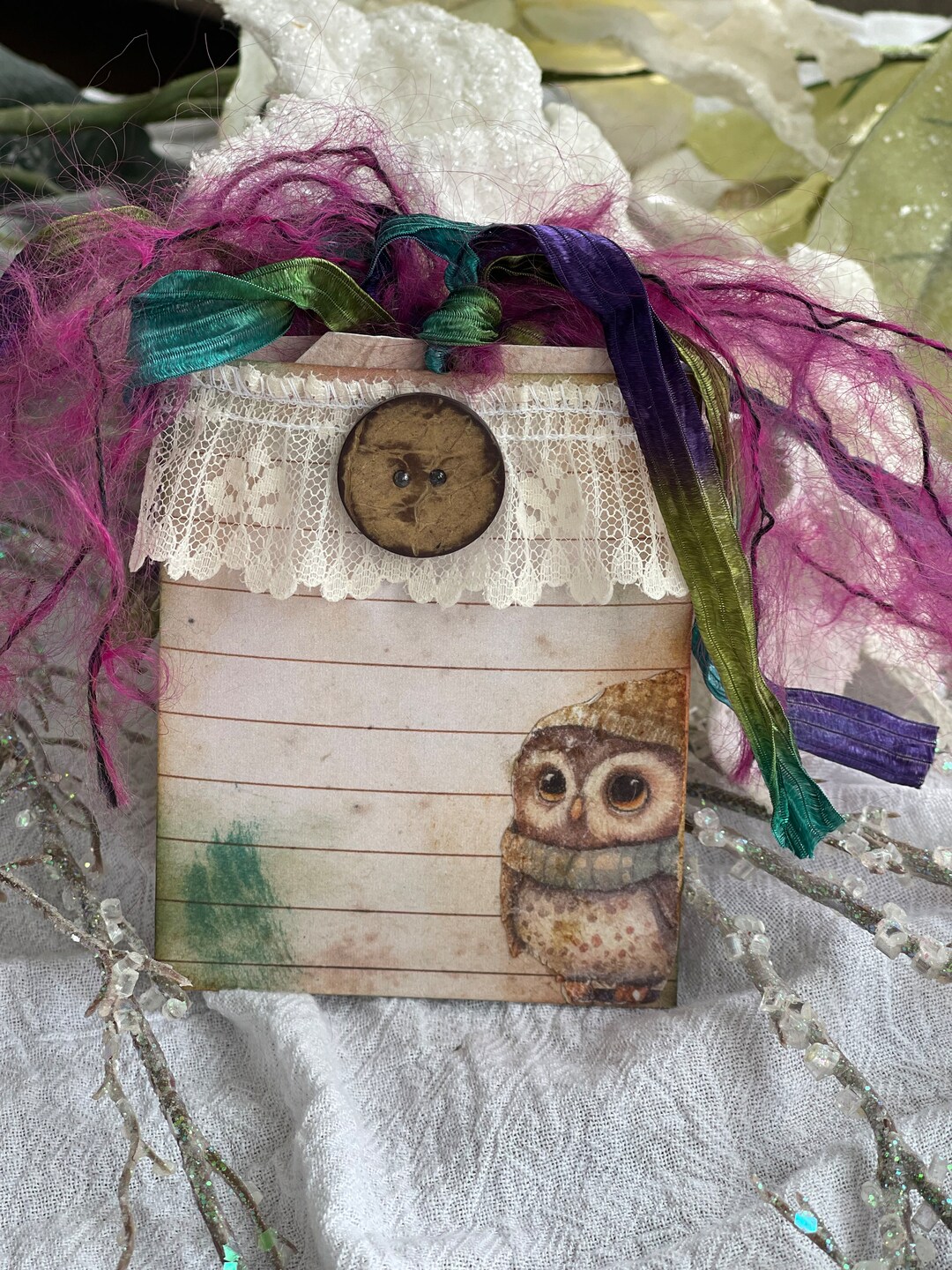 Handmade Paper Winter Owl Gift Tag Set - Etsy