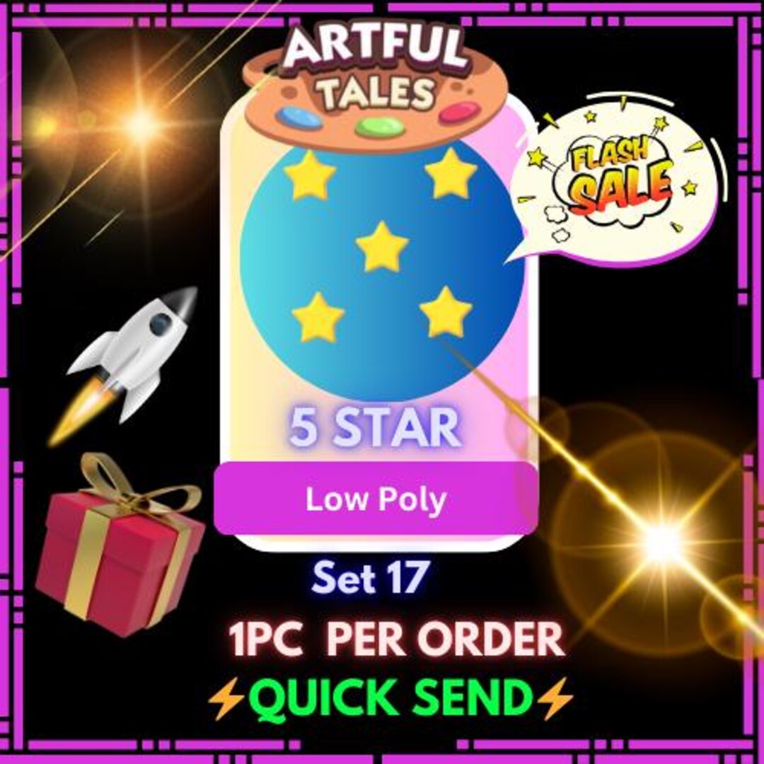 Mono Go 5 Star Sticker Set 17 Low Poly 1pc per Order - Etsy