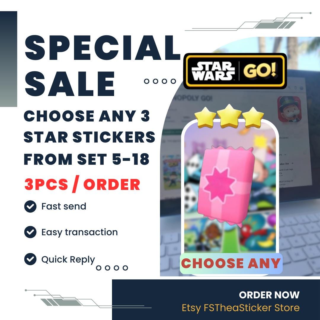 Mono Go 3 Star Sticker's ( Set 5 - 18 ) 3pcs per Order - Etsy