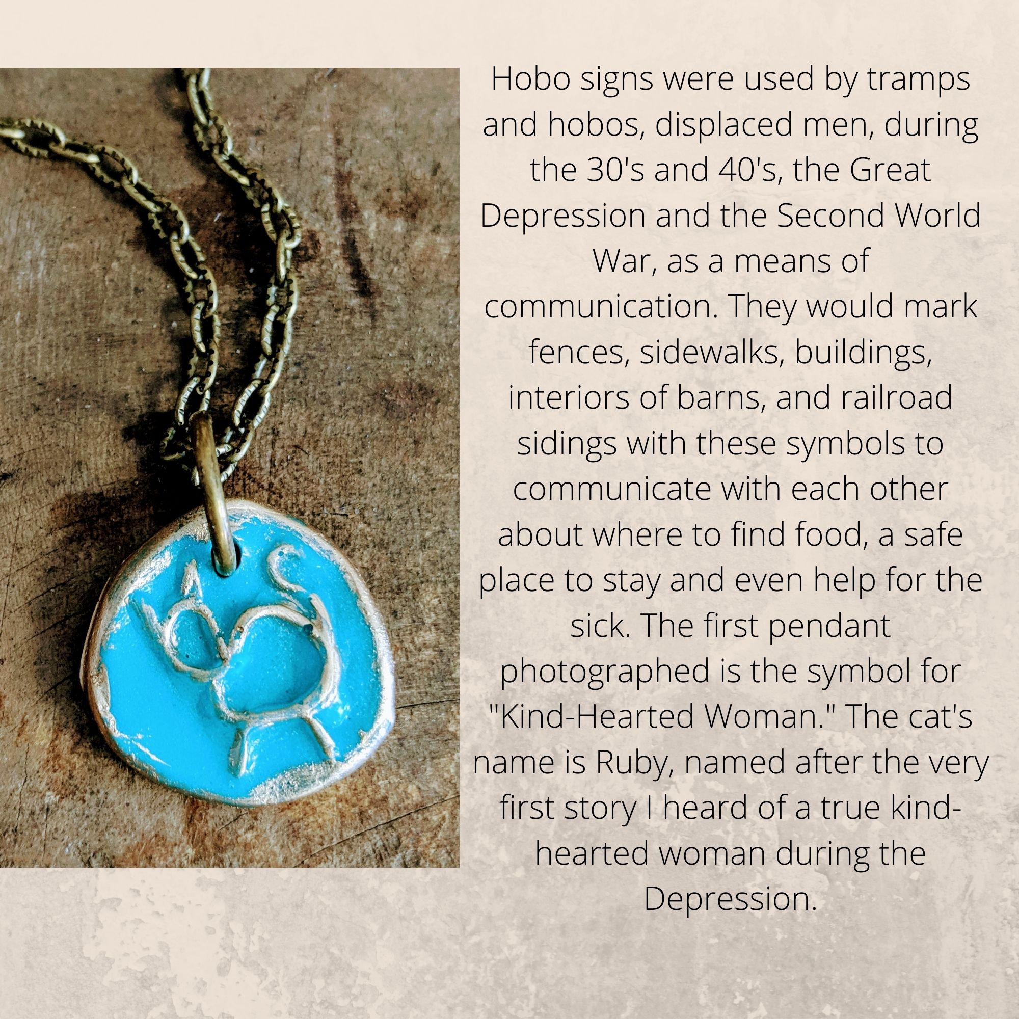 Hobo Sign Pendant, Kind-hearted Woman Charm, Cat Pendant Cat Hobo Sign ...