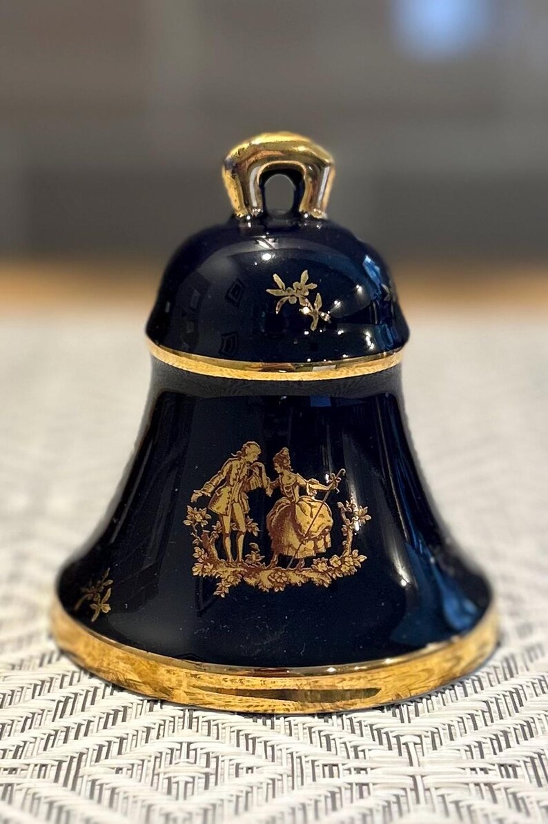 Blue and Gold French Colonial Bell Limoge - Etsy