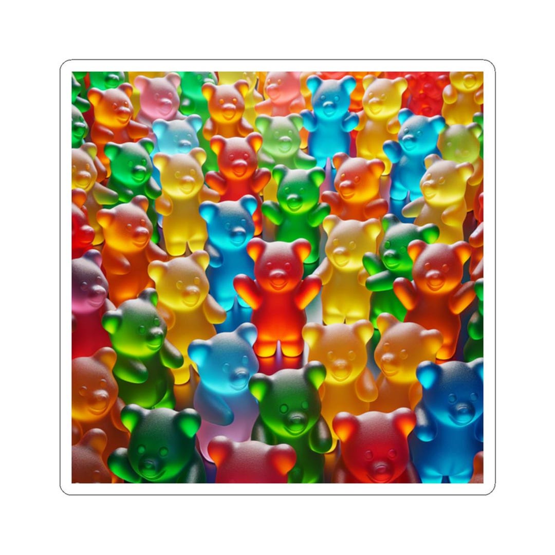 Gummy Bears Kiss-cut Sticker: Colorful Candy Decal - Etsy
