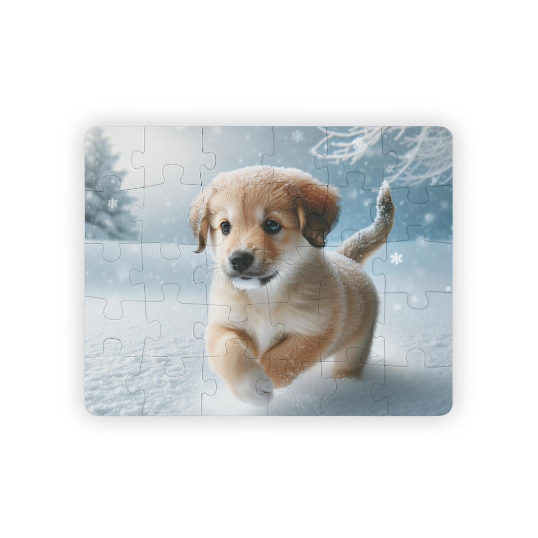 Kids' Puzzle, Puppy Playing in Snow, 30-piece. Fun Children's Jigsaw ...