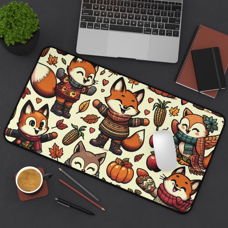 Harvest Animals Desk Mat, Fall Farmhouse Office Decor - Etsy