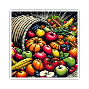 Cornucopia Kiss-cut Stickers - Fall Harvest Autumn Decorations ...