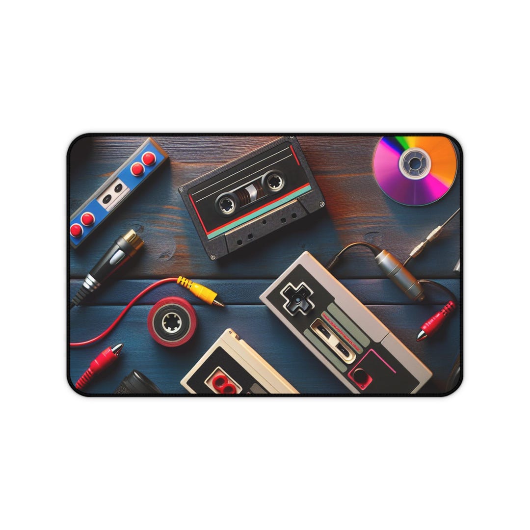 Retro Gaming Desk Mat, Colorful Gaming Mouse Pad, Gaming Desk ...