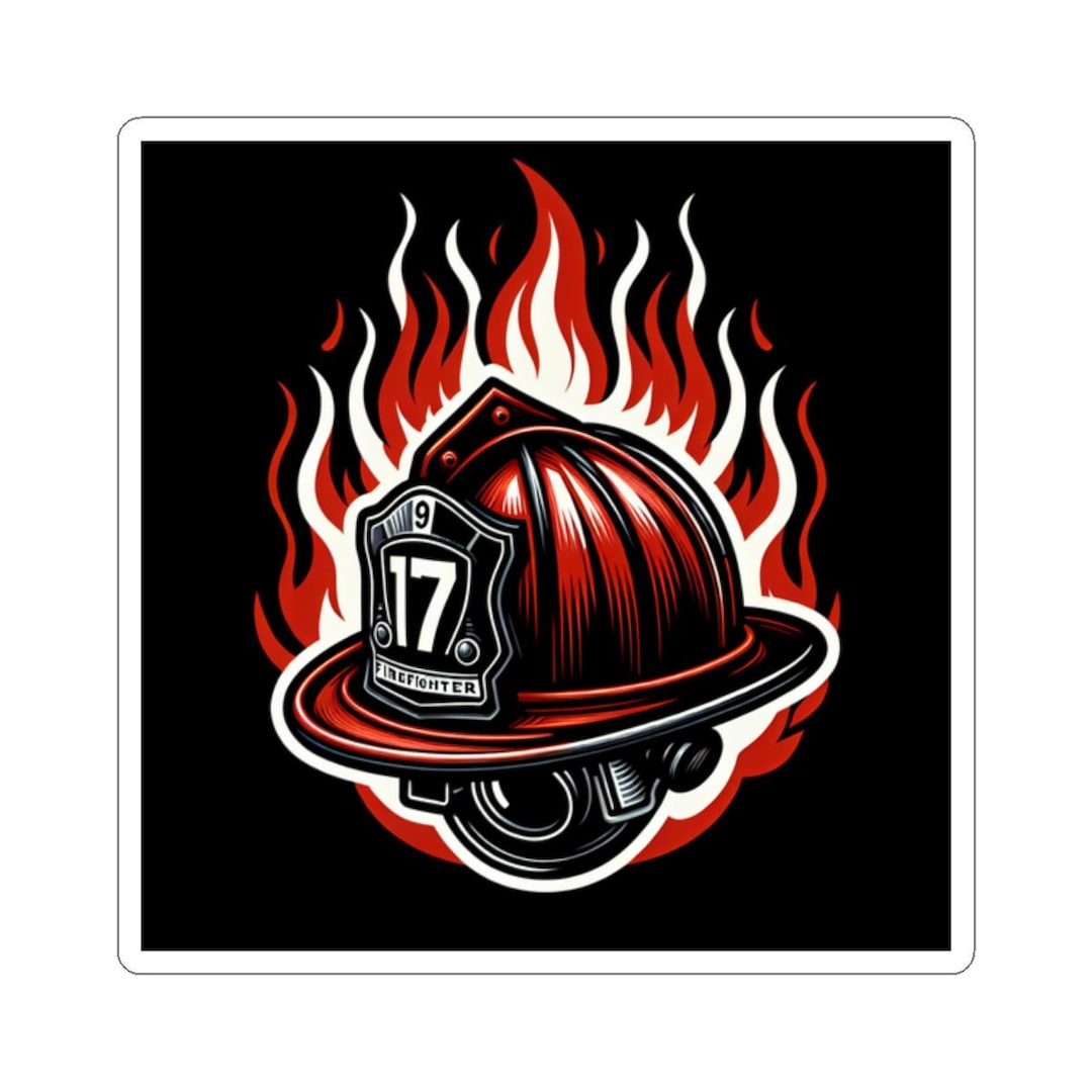 Fire Helmet Glossy Sticker, Firefighter Decal, First Responder - Etsy