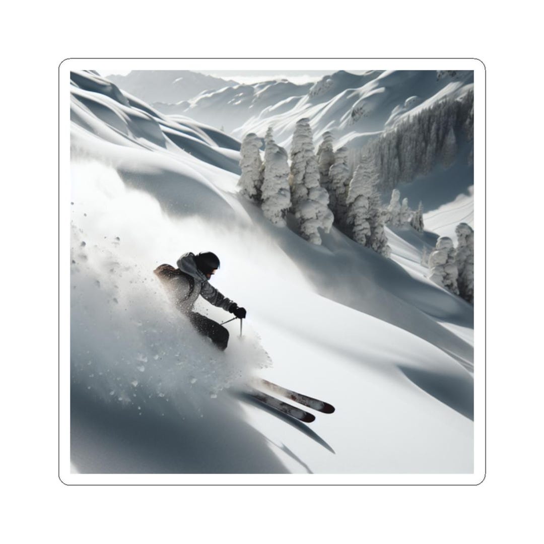 Skiing Vinyl Sticker, Mountain Adventure Decal, Snow Lover Gift - Etsy