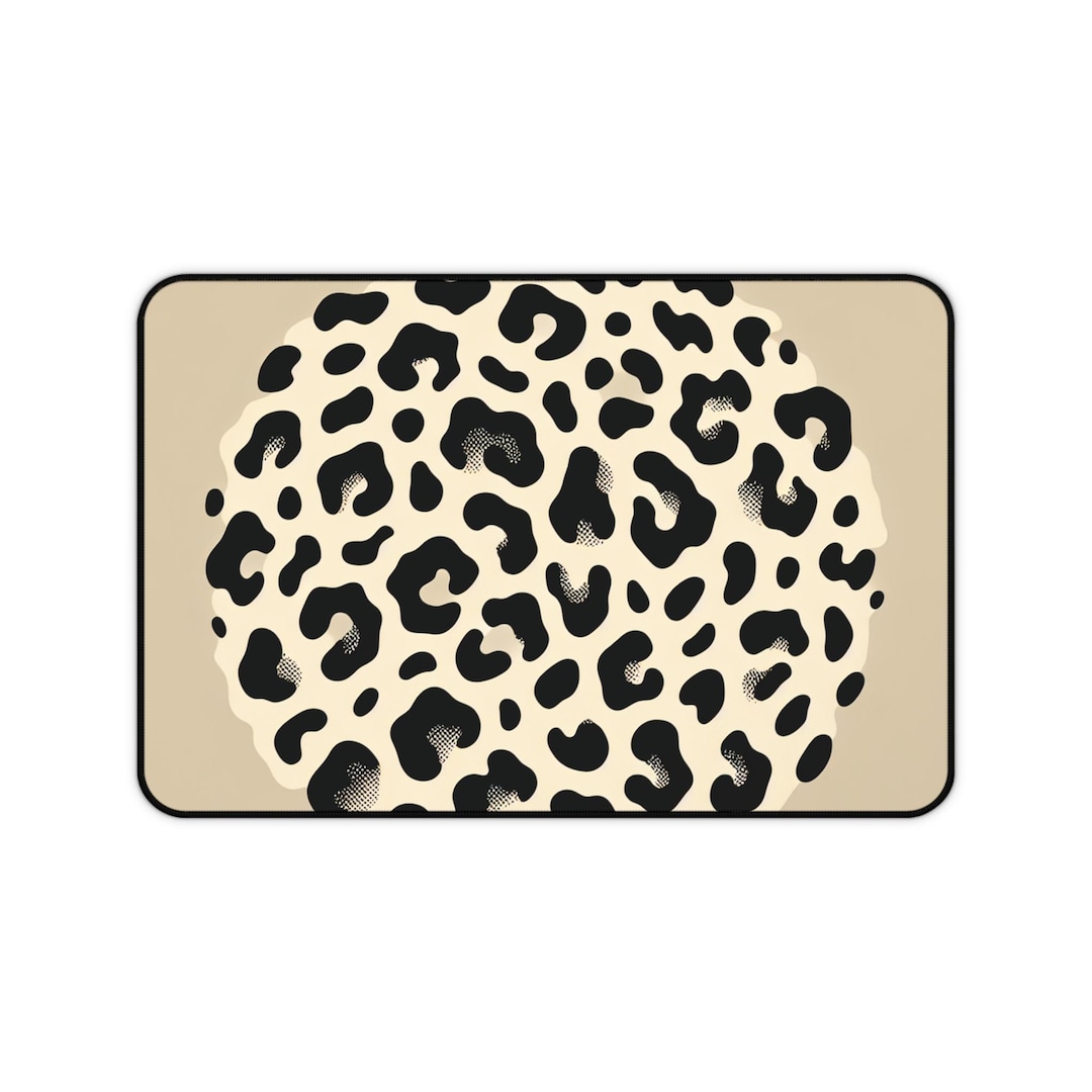 Leopard Print Desk Mat, Office Desk Accessory, Workspace Decor, Animal ...