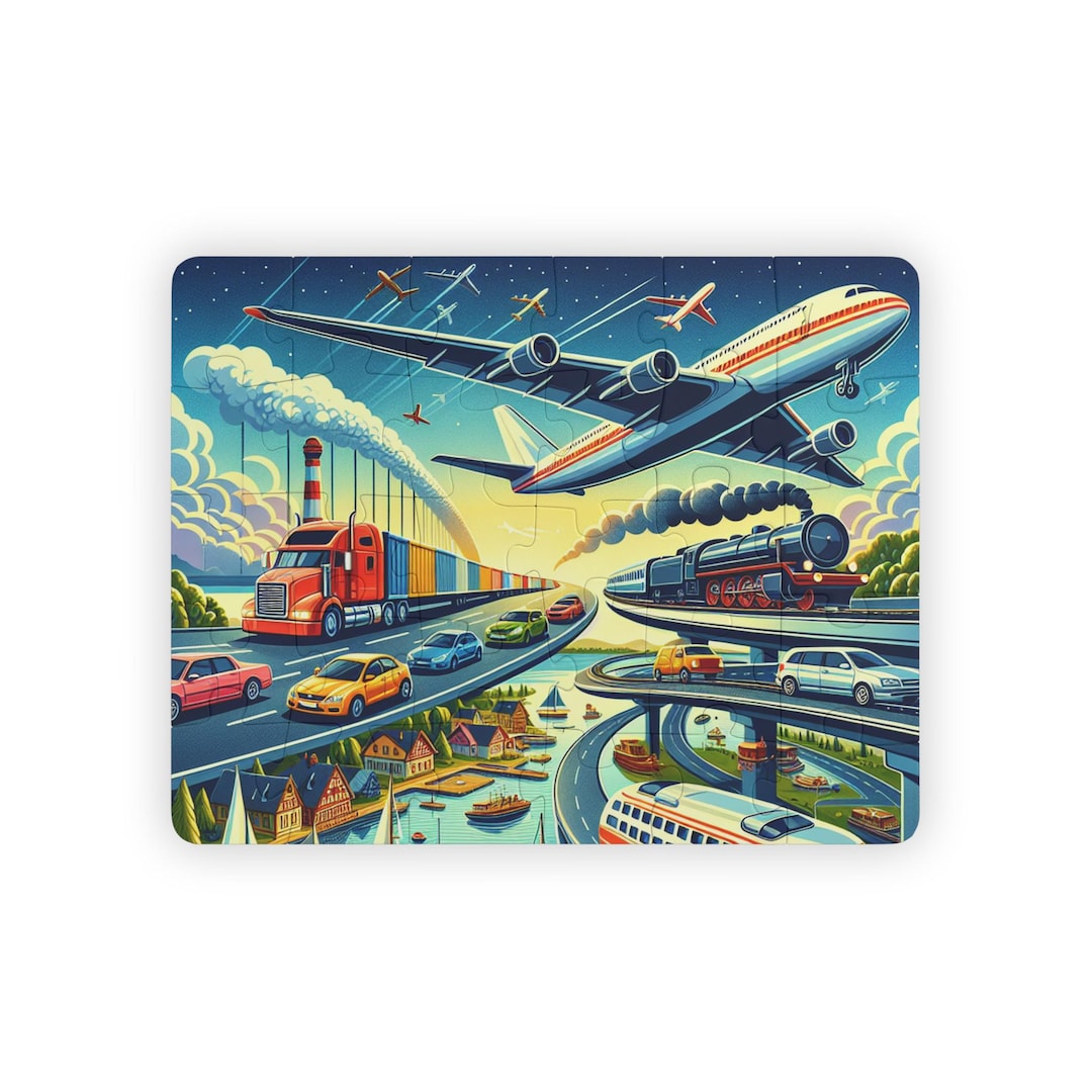 Transportation Puzzle for Kids: 30-piece Vehicle Jigsaw - Etsy