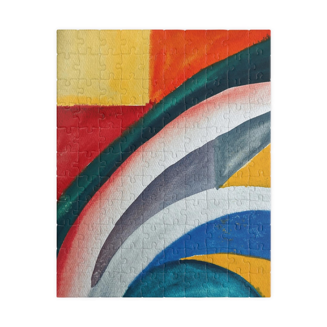 Colorful Modern Art Puzzle: Visual Arts Jigsaw Game - Etsy