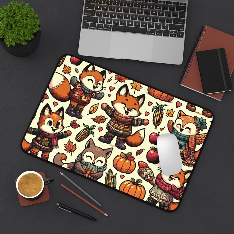 Harvest Animals Desk Mat, Fall Farmhouse Office Decor - Etsy