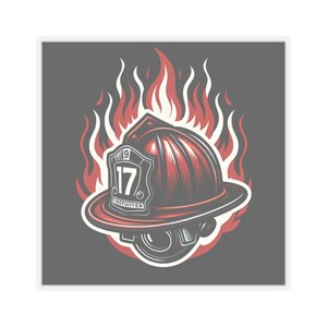 Fire Helmet Kiss-cut Stickers, Firefighter Sticker, Fire Department ...