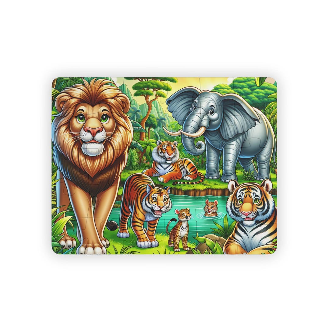 Jungle Animal Kids' Puzzle, Fun 30-piece Educational Game for Boys ...