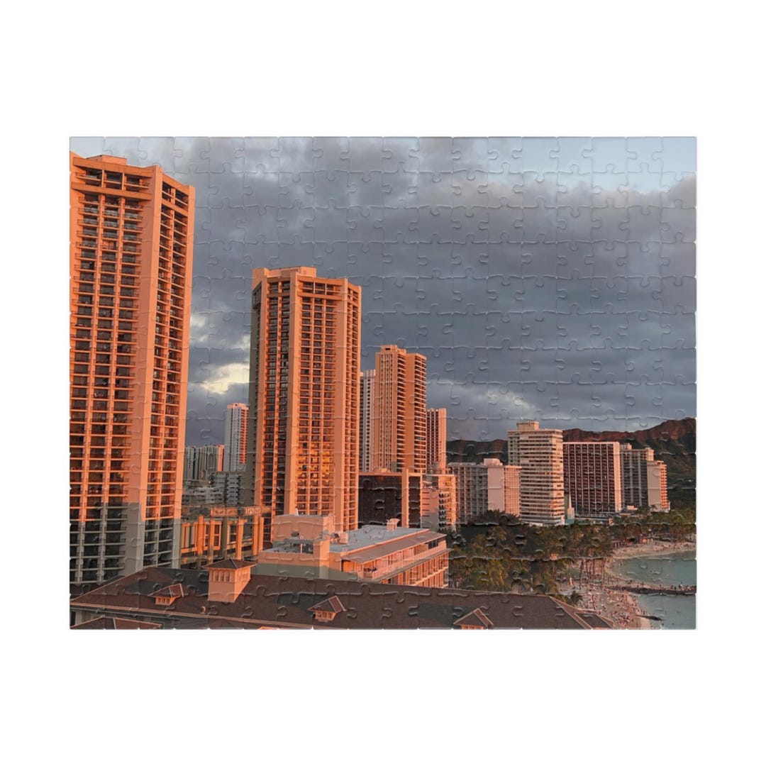 Puzzle, Honolulu Beach Hotels Jigsaw Puzzle, Tropical Vacation Activity ...