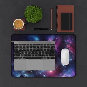 Galaxy Desk Mat: Vibrant Space Mouse Pad, Astronomy Decor - Etsy