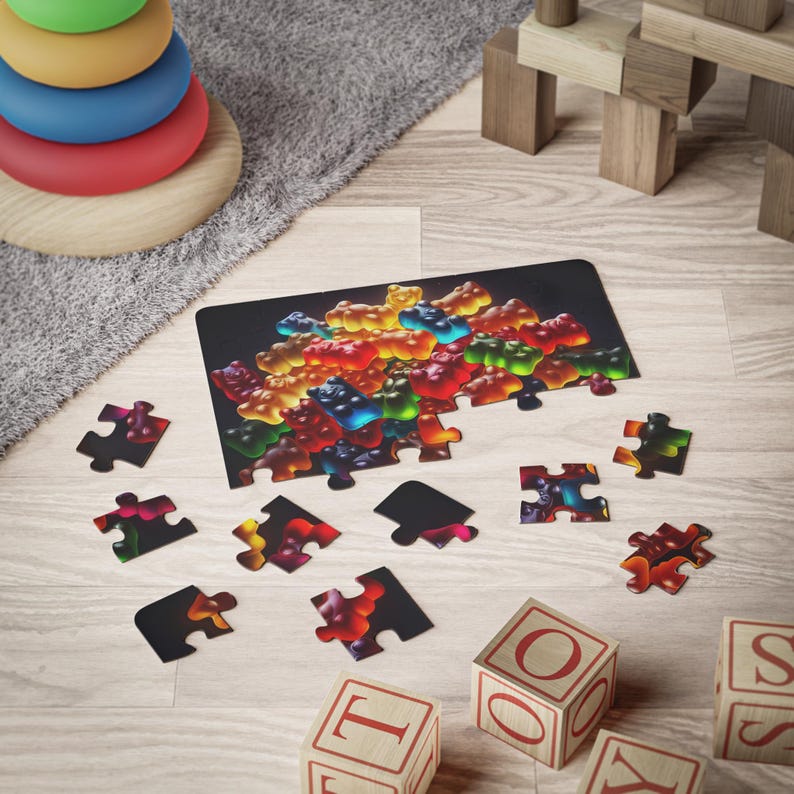 Gummy Bear Kids' Puzzle: 30-piece Colorful Jigsaw Game - Etsy