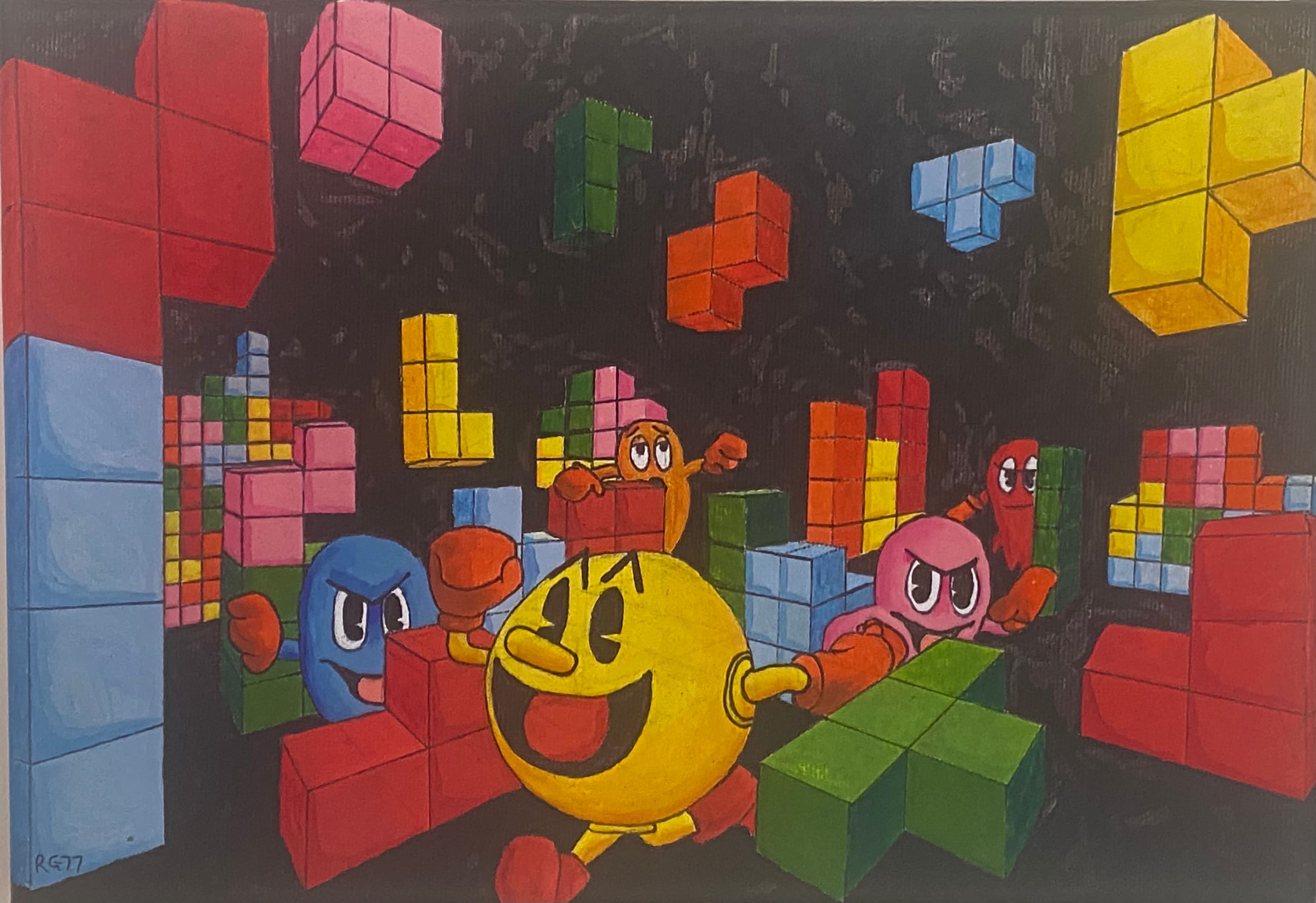 Pacman V Tetris Print - Etsy
