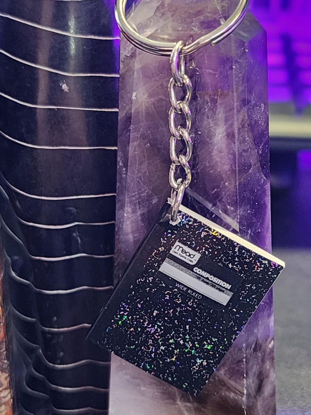 Miniature Composition Notebook Keychain - Etsy