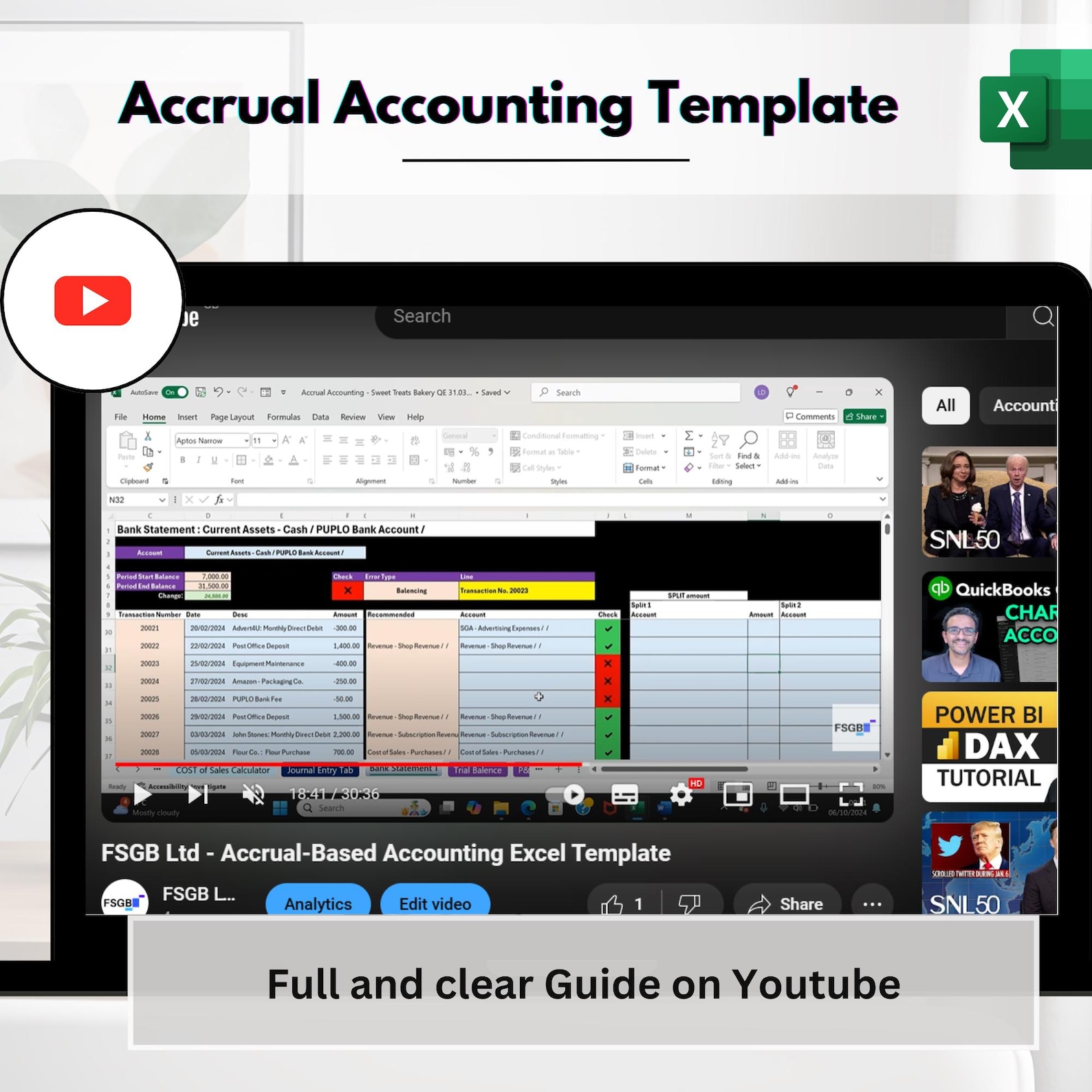 Basic Accrual Accounting Template - UK Accrual Accounting - Double ...