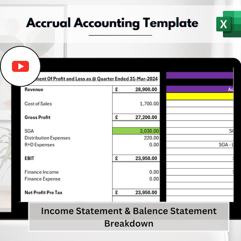 Accrual Accounting Excel Template - UK Double Entry Bookkeeping ...