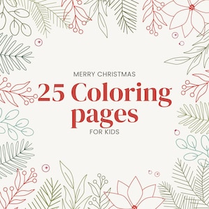 25 Coloring Pages for Kids Christmas - Etsy
