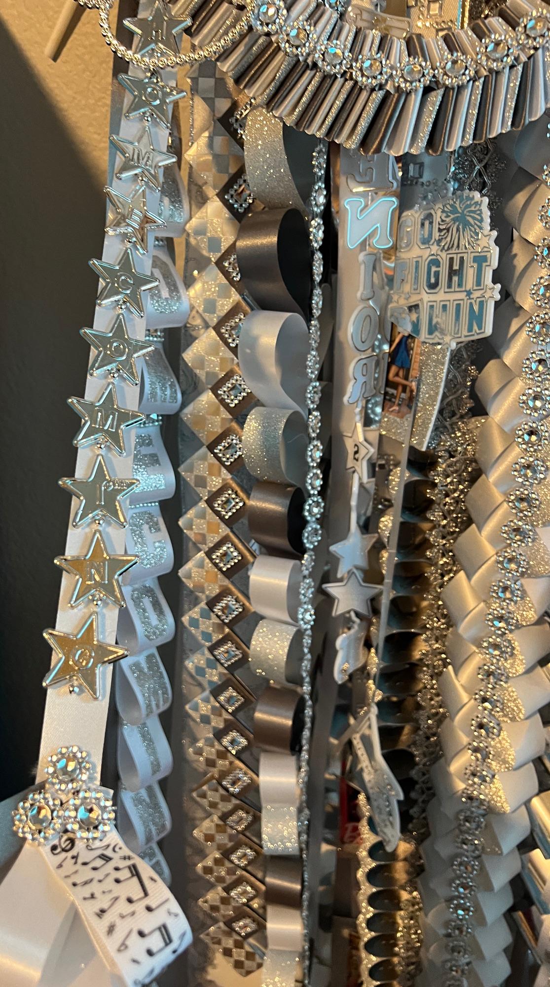 Senior Silver & White Homecoming Mum Trinkets Lot Letters Stickers ...