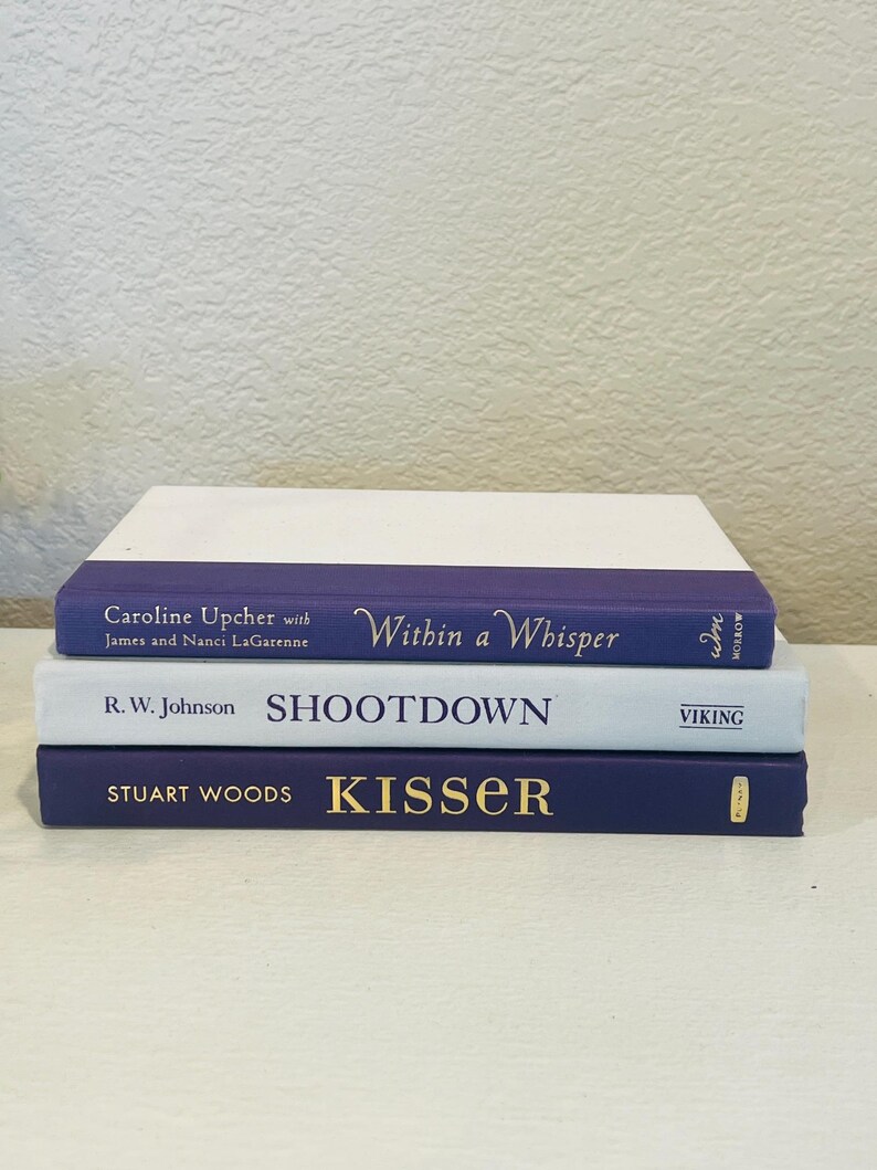 Bundle Stack Set of Purple White Books - Used - Decorative Staging ...
