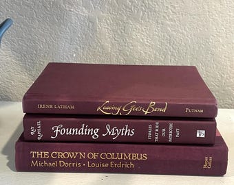 Burgundy Decorative Books Set, Maroon Shelf Decor, Stack of Books, Plum ...