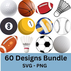 Sports Balls Bundle, Sports Ball Svg, Sports Balls Clipart Bundle ...